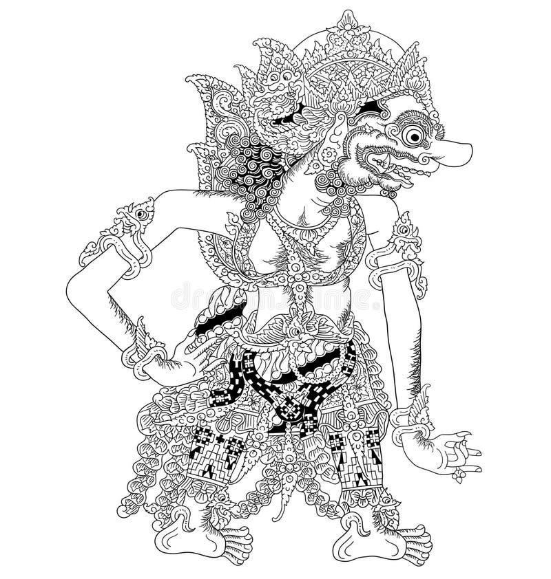 Lembusura, a Character of Traditional Puppet Show Stock Vector ...