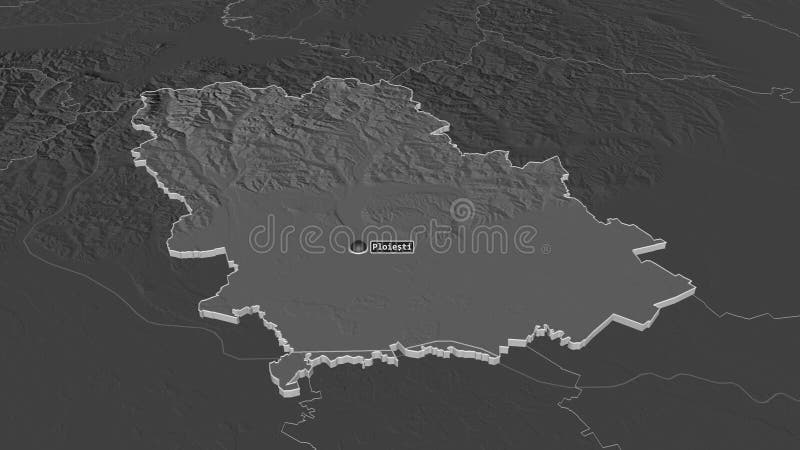 Prahova, Romania - Extruded with Capital. Bilevel Stock Illustration ...