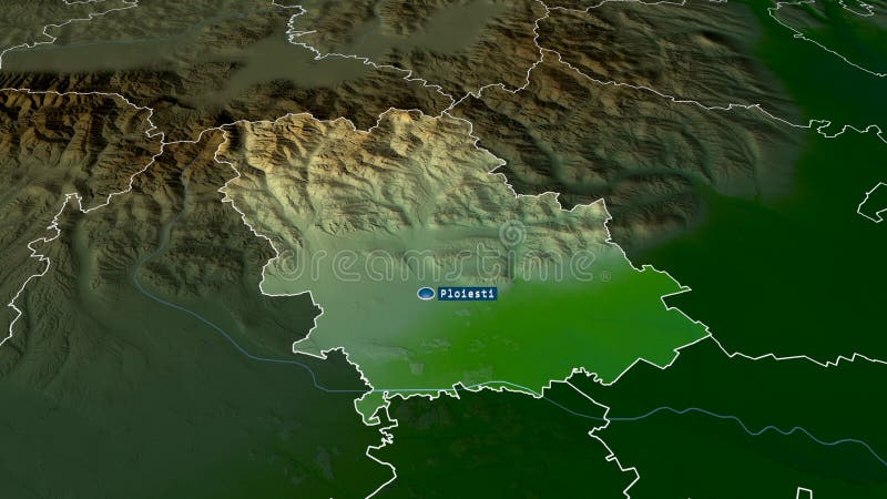 Prahova, Romania - Highlighted with Capital. Physical Stock ...