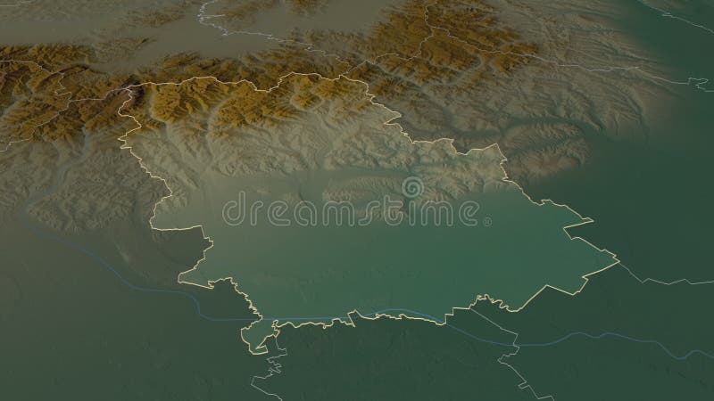 Prahova, Romania - Outlined. Relief Stock Illustration - Illustration ...