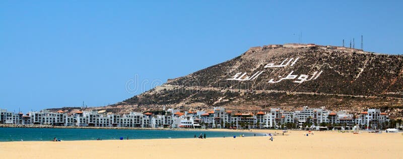 A Praia Bonita (Agadir, Marrocos) Imagem de Stock - Imagem de areia ...
