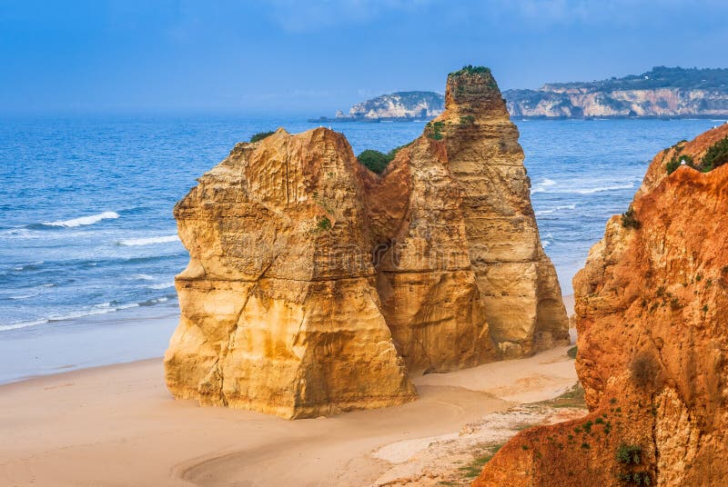 Praia Da Rocha, Algarve, Portogallo Fotografia Stock - Immagine di ...
