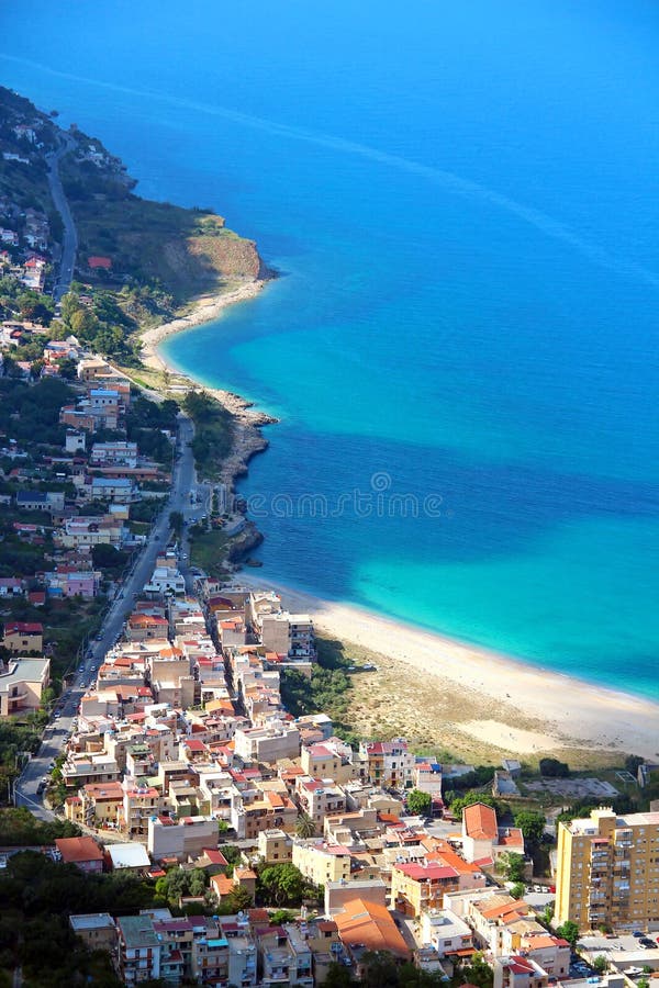 Praia Da Virgem Maria, Palermo, Itália Foto de Stock - Imagem de ...