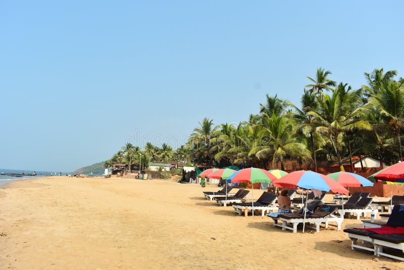 Praia De Anjuna, Goa, Índia Fotografia Editorial - Imagem de terra ...