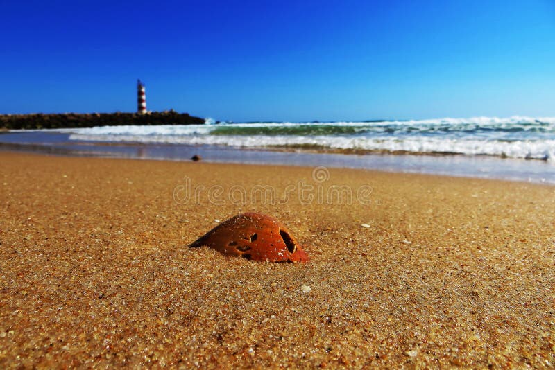 Praia De Faro, Portugal photo stock. Image du sable, phare - 43279774