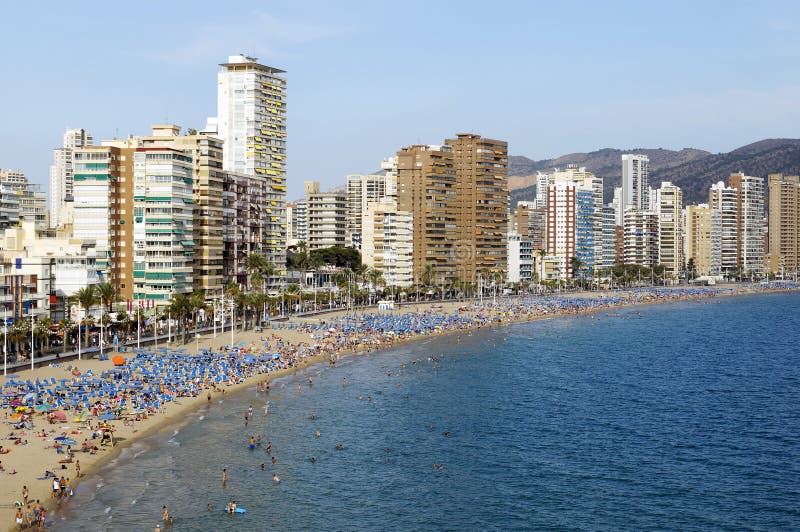 Praia De Levante, Em Benidorm, Espanha Imagem de Stock Editorial ...