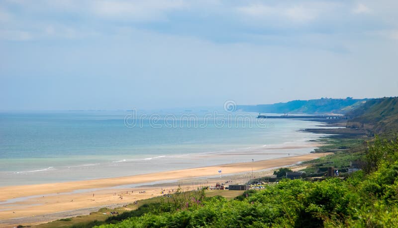 Praia de Omaha imagem de stock. Imagem de barcos, rochas - 31437763