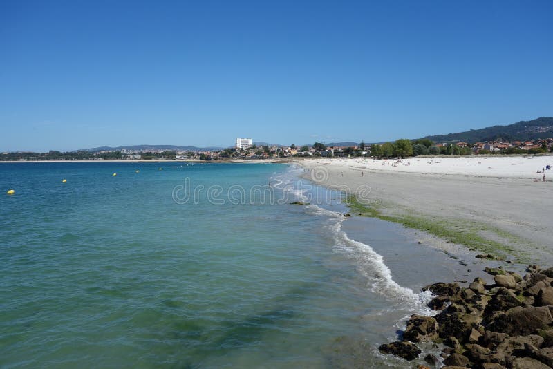 Praia de Samil, Vigo Spain imagem de stock. Imagem de europa - 79533713