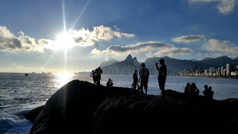 Praia Do Arpoador, Rio De Janeiro Stock Image - Image of forest ...
