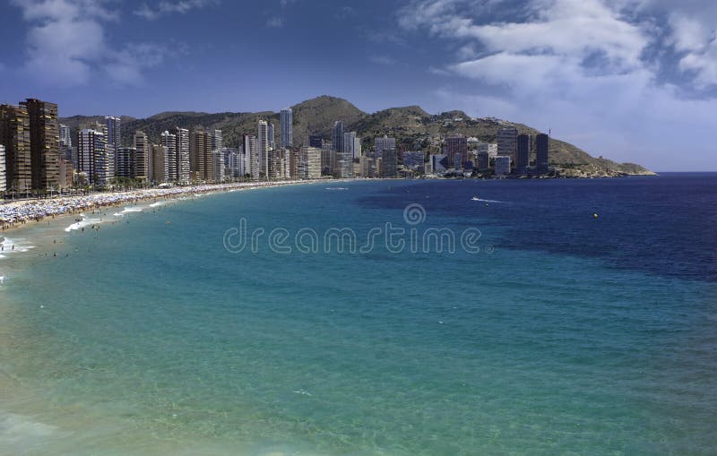 Praia De Levante Em Benidorm Imagem de Stock - Imagem de vista ...