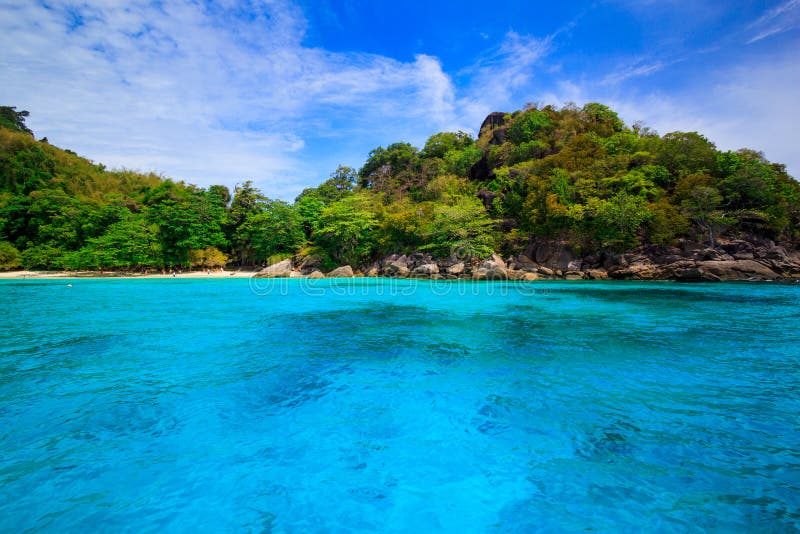 Mar Claro Tropical, Ilha De Tachai, Andaman Imagem de Stock - Imagem de ...