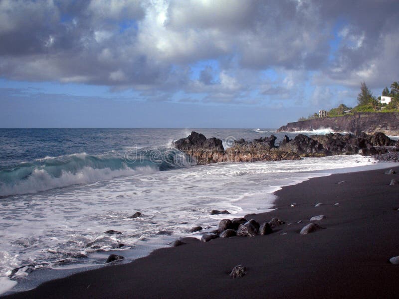 Praia Preta Da Ilha Ilha Grandioso, Brasil Da Areia Foto de Stock ...