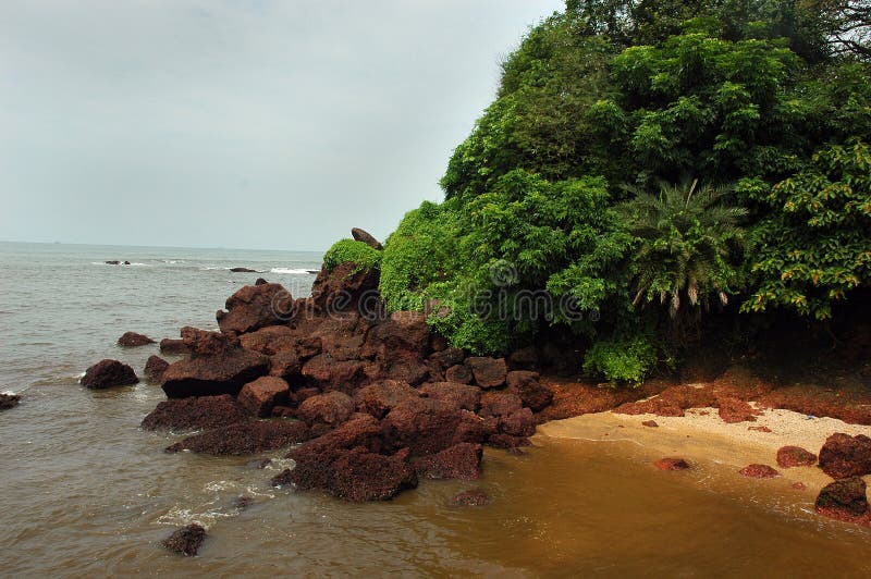 Praias de Goa em India foto de stock. Imagem de pedra - 18036644