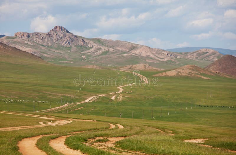 Prairie stock photo. Image of grass, clouds, asia, prairie - 54184586