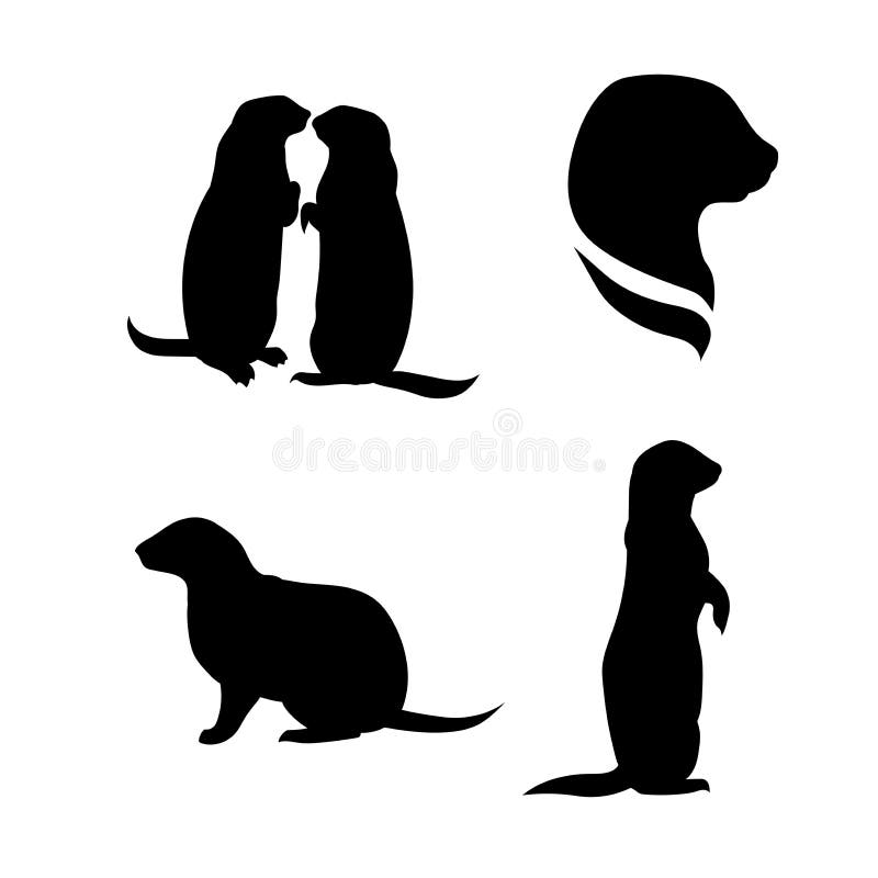Prairie Dog Vector Silhouettes Stock Vector - Illustration of logotype ...