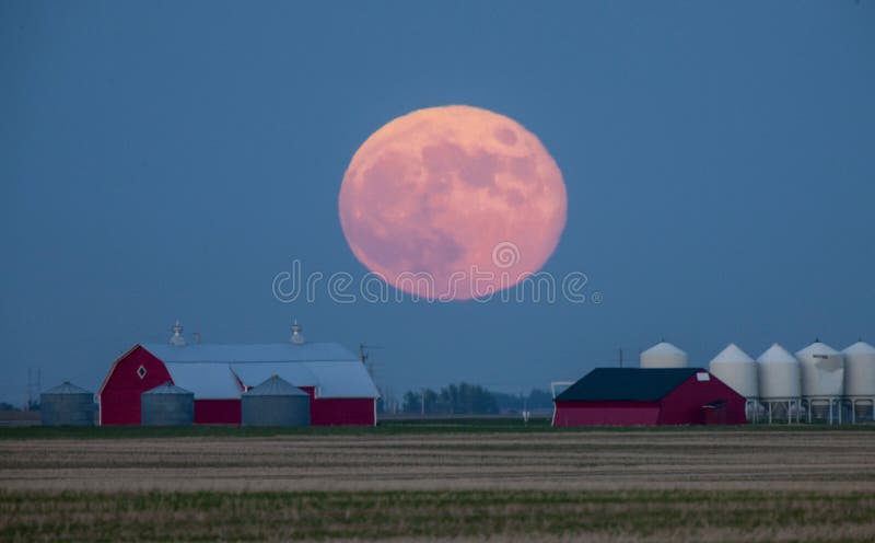 Prairie Full Moon stock photo. Image of scenes, full - 205919558