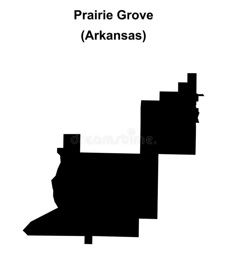 Prairie Grove outline map stock vector. Illustration of arkansas ...