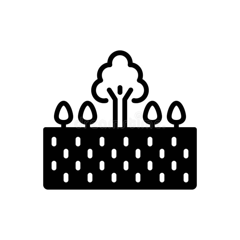 Black Solid Icon for Prairie, Campestral and Meadow Stock Vector ...