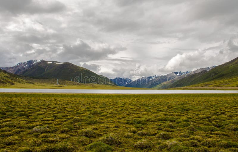 Prairie lake and mountain stock image. Image of china - 97394733