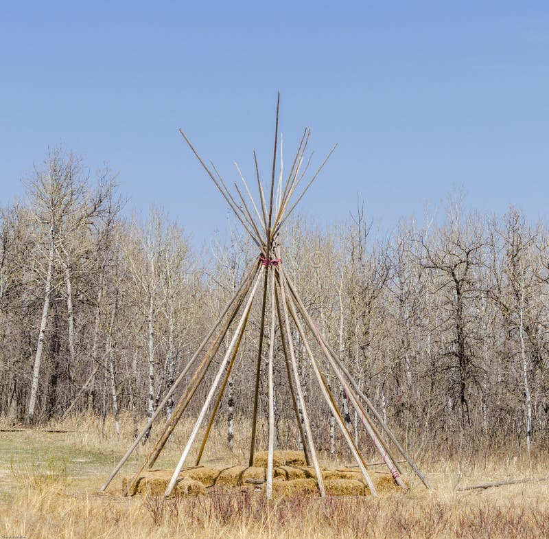 Prairie Native Teepee Frame Stock Image - Image of home, architecture ...