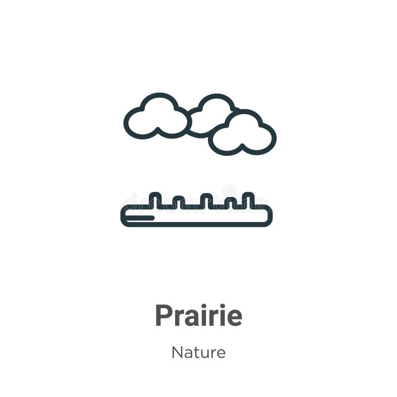 Prairie Outline Vector Icon. Thin Line Black Prairie Icon, Flat Vector ...