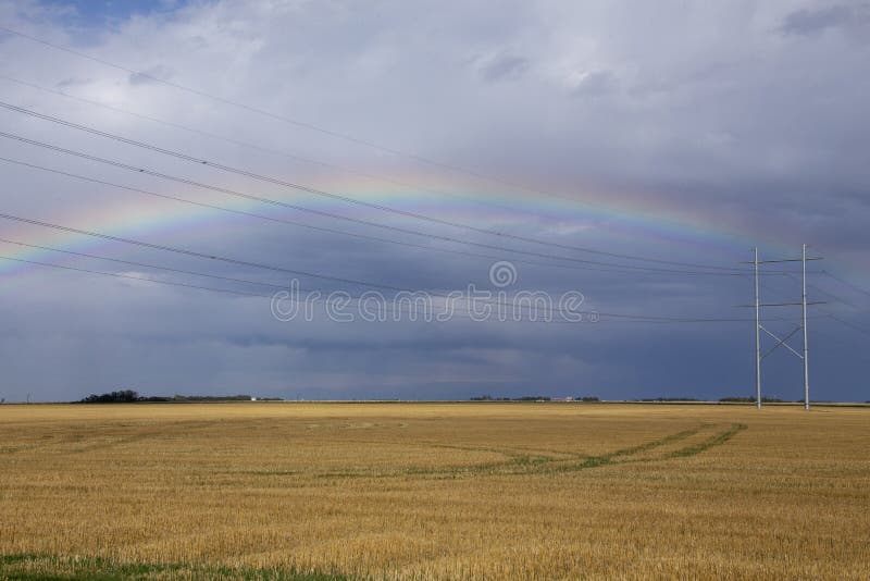 Prairie Rainbow in Saskatchewan Stock Image - Image of climate, nature ...