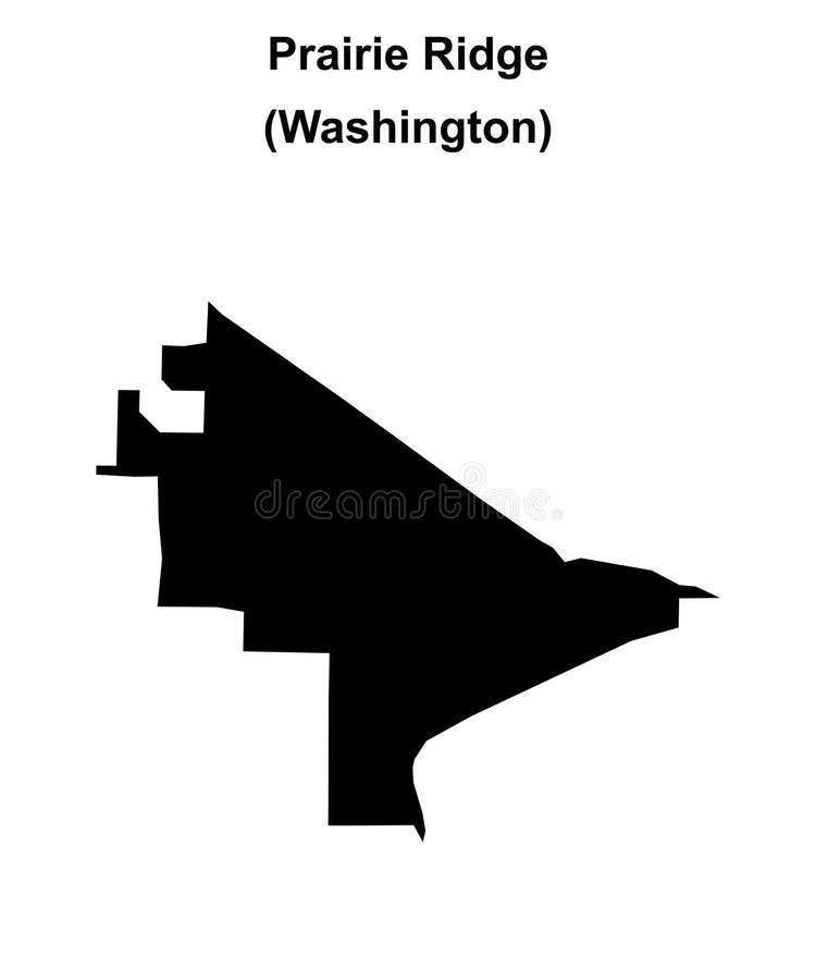 Prairie Ridge outline map stock vector. Illustration of boundary ...