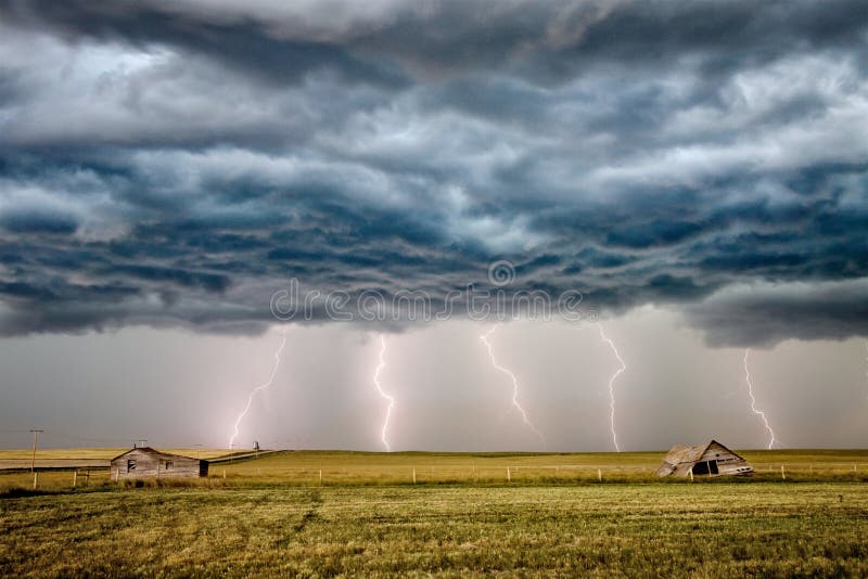Prairie Storm Canada stock image. Image of black, landscape - 178220099