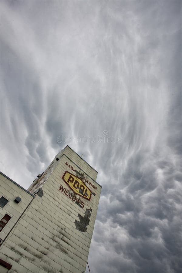 Prairie Storm Clouds Canada Editorial Stock Photo - Image of elevator ...