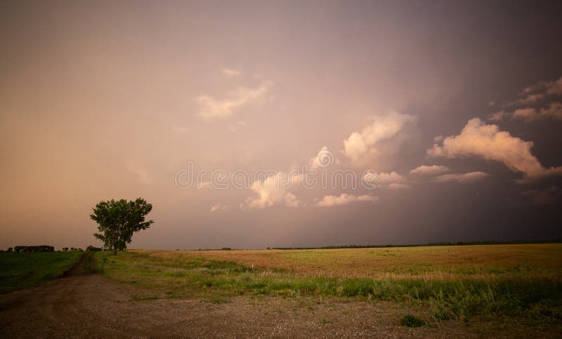 Prairie Storm Clouds Sunset Stock Image - Image of manitoba, clouds ...