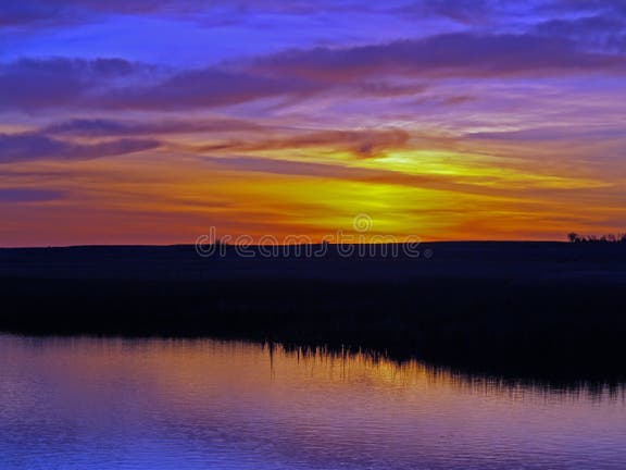 Prairie Sunrise stock photo. Image of clouds, intense, sunrise - 889540
