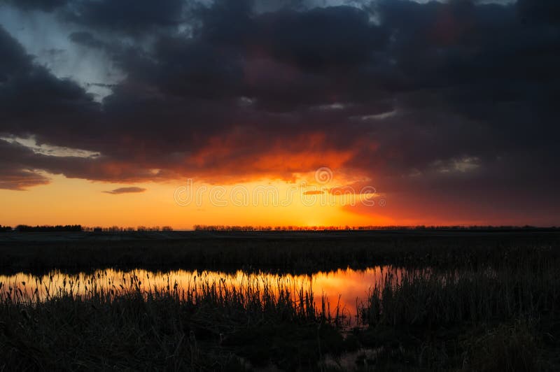 Prairie Sunset stock photo. Image of beautiful, landscape - 31258810