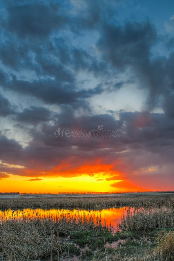 Beautiful Sunrise and Dramatic Clouds on the Sky. Stock Image - Image ...