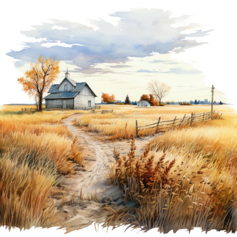 Prairie stock illustration. Illustration of brush, watercolor - 328681352