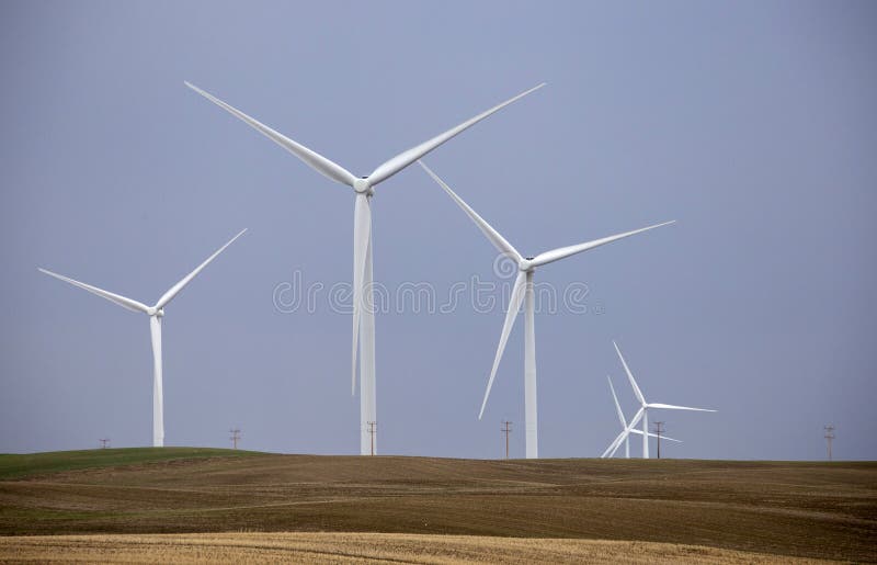 Prairie Wind Farm stock image. Image of field, windturbine - 150152053