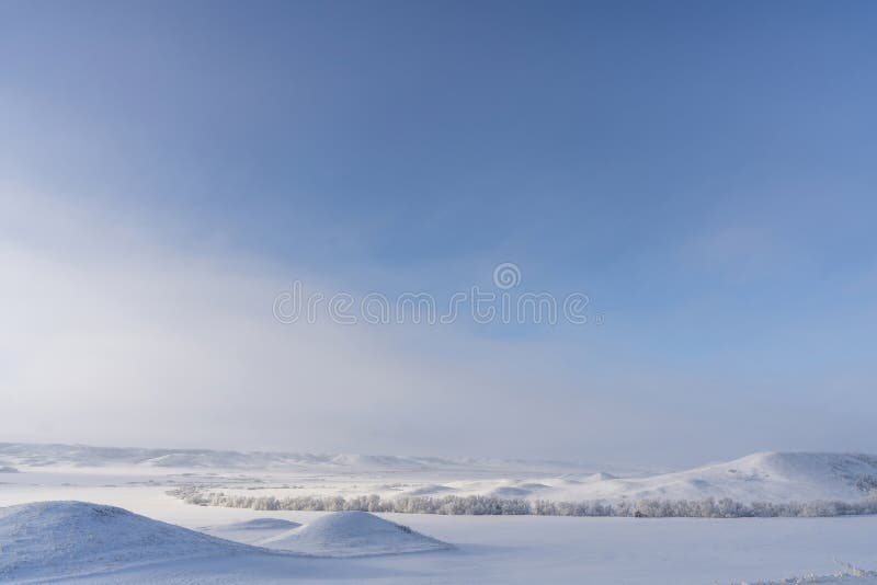 Prairie Winter Scenes stock image. Image of panoramic - 269771559
