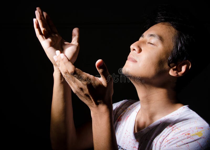 Praise in the dark. stock image. Image of praying, affliction - 33337547