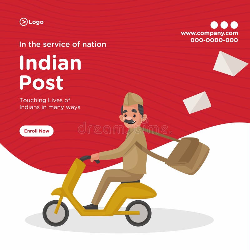 Banner Design of Indian Post Service Stock Vector - Illustration of ...