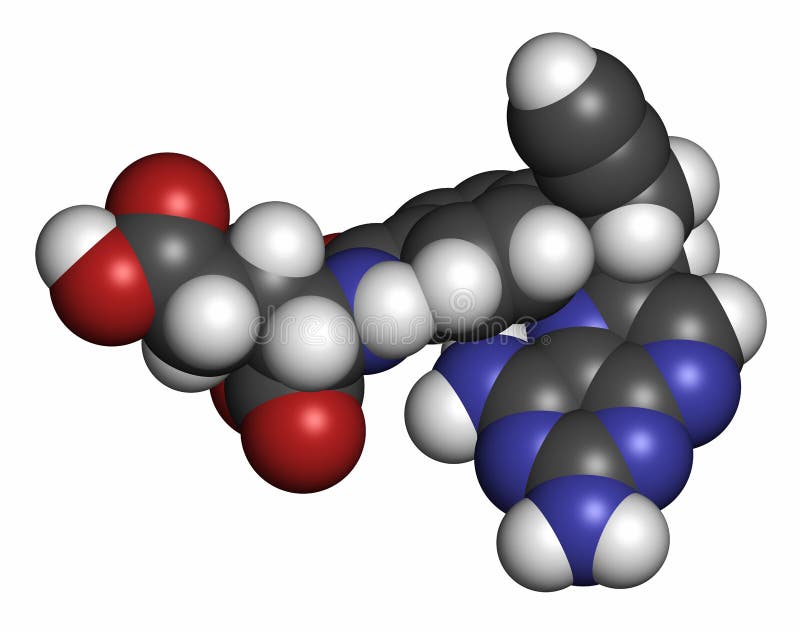Pralatrexate Cancer Drug Molecule (antifolate Class). Atoms are ...