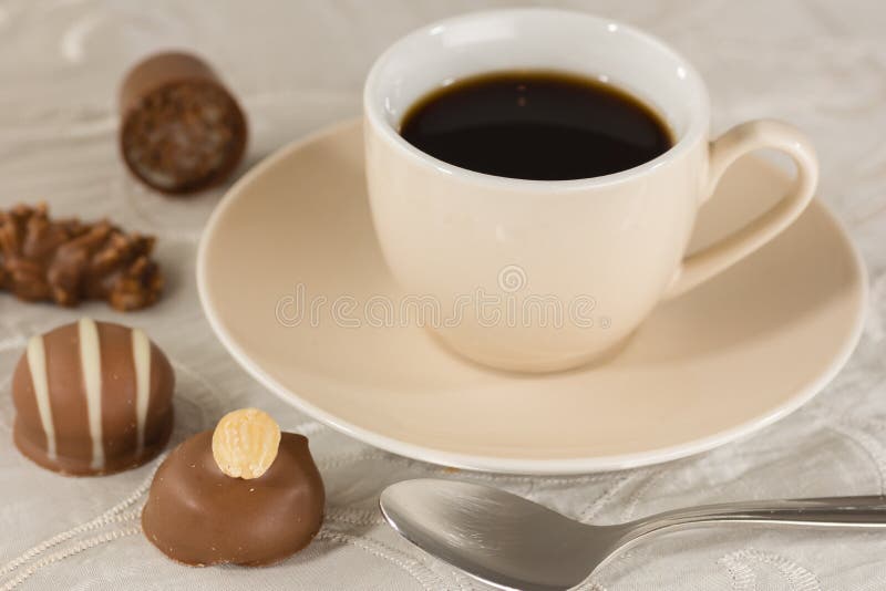 Praline and coffee stock image. Image of delicious, food - 90200301