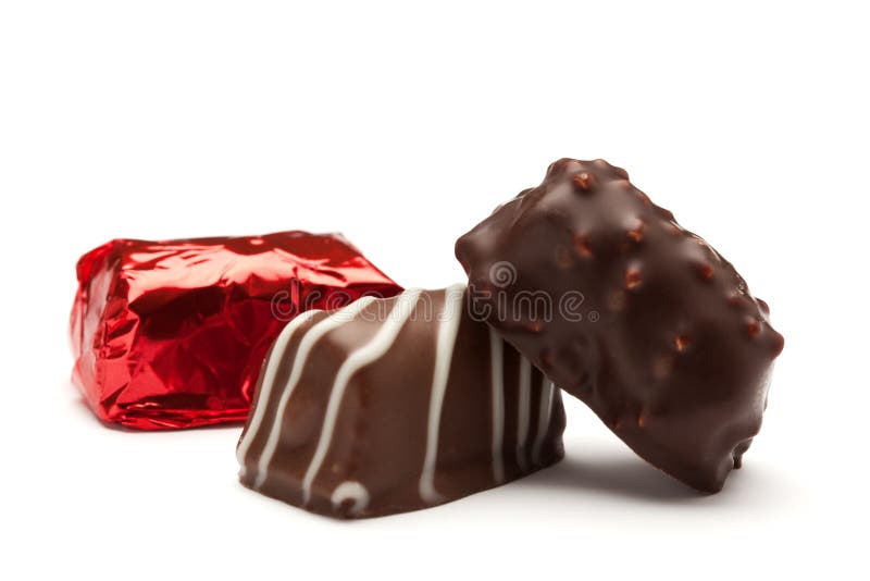 Pralines isolated stock photo. Image of wrapped, three - 14132810