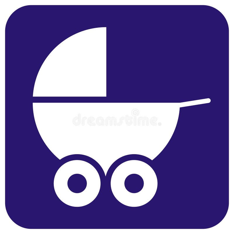 Pram at Blue Frame, Vector Icon, Label Stock Vector - Illustration of ...
