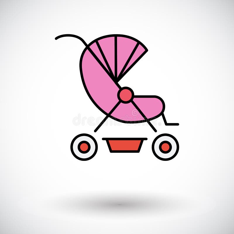 Pram icon stock vector. Illustration of born, parent - 93393629