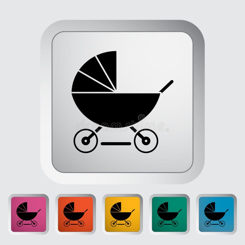 Pram icon stock vector. Illustration of carriage, icon - 95786424