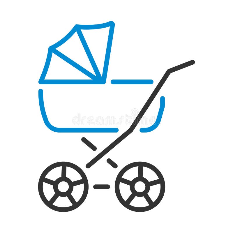 Pram Icon stock vector. Illustration of carriage, icon - 246156379