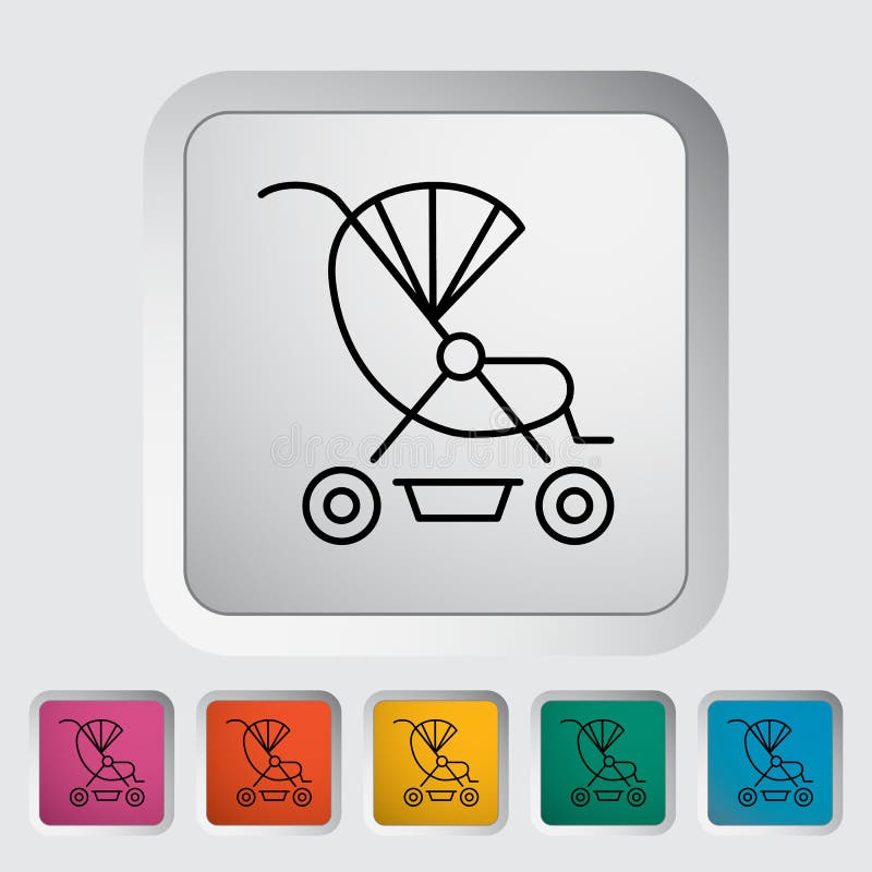 Pram icon stock vector. Illustration of clip, children - 90678022