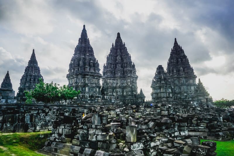 Prambanan - a Huge Complex of Hindu Temples in Indonesia Stock Photo ...