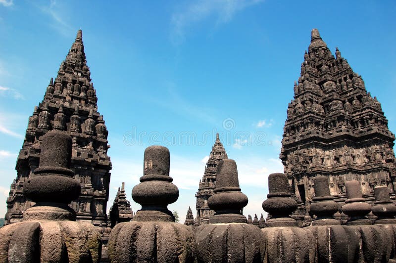 Prambanan-Tempel Auf Java-Insel, Indonesien Stockbild - Bild von ...