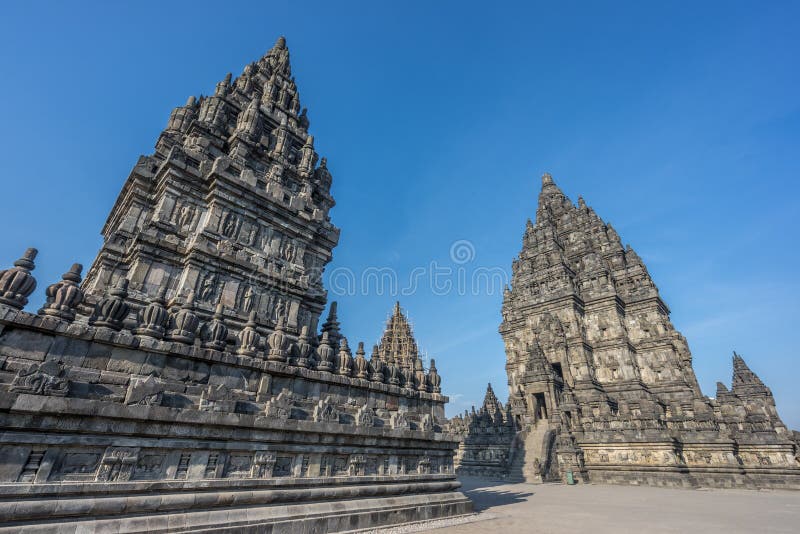 Side View of Prambanan Temple Complex. Indonesia Stock Image - Image of ...