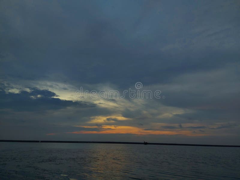 Pramuka Island Sunset View with Coral Stock Photo - Image of shore ...